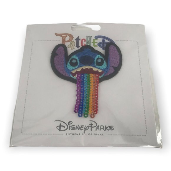 Disney | Accessories | Disney Parks Patched Lilo Stitch Throwing Up A ...